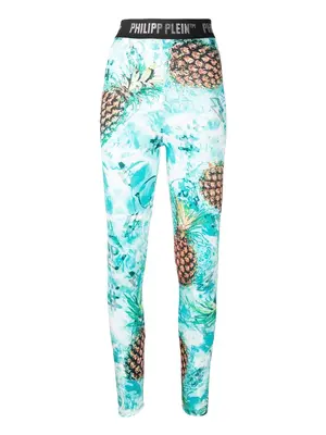 Philipp Plein Pineapple Skied Leggings - Green