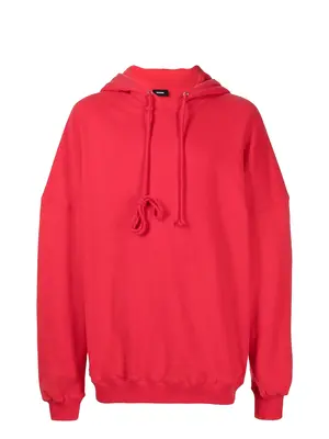 We11Done Rear-logo Oversized Hoodie - Red