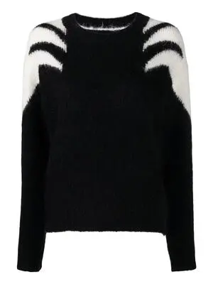 RtA Oversized Two-tone Sweater - Black