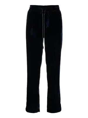 RtA Velvet Effect Drawstring Pyjama Pants - Blue