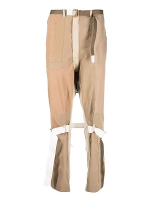 CHILDREN OF THE DISCORDANCE Straight-leg Panelled Trousers - Neutrals