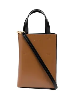 Marni Two-tone Leather Tote - Brown