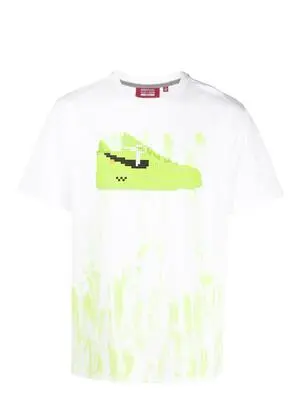 MOSTLY HEARD RARELY SEEN Dip-dye Volt Sneaker-print T-shirt - White
