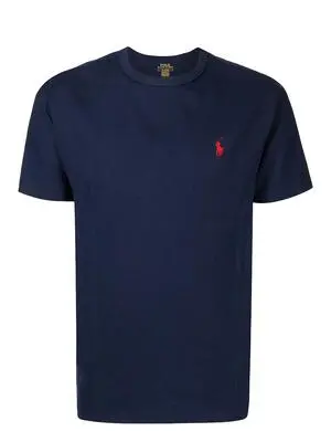 Polo Ralph Lauren Embroidered-logo Cotton T-shirt - Blue