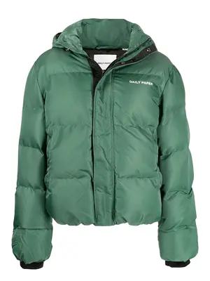 DAILY PAPER Logo-print Puffer Jacket - Green