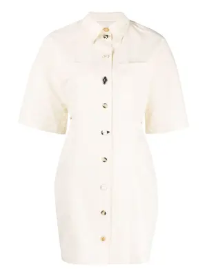 Nanushka Short-sleeve Shirt Dress - Neutrals