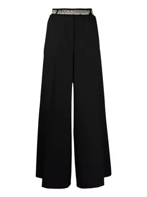 Stella McCartney Logo-waistband Palazzo Trousers - Black