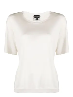 TOM FORD Side Slit T-shirt - Neutrals