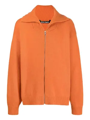Palm Angels Wool-blend Zipped Cardigan - Orange