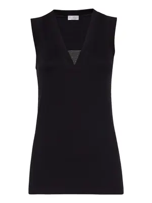 Brunello Cucinelli Monili Chain-embellished Tank Top - Black