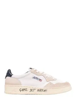 AUTRY Slogan-sole Lace-up Sneakers - Neutrals