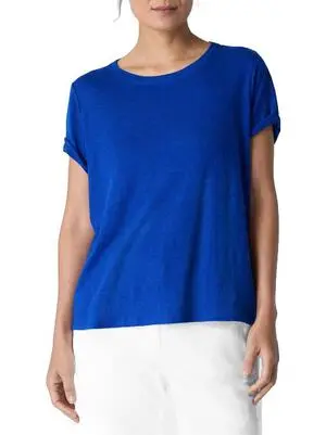 Eileen Fisher Eileen Fisher Organic Linen Crewneck T-Shirt Lapis