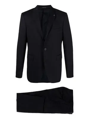Tagliatore Fitted Single-breasted Suit - Blue