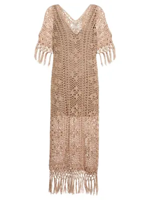 Anna Kosturova Savannah Crochet Maxi Dress - Metallic