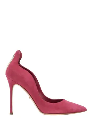 SERGIO ROSSI Cutout Suede Pumps - Magenta