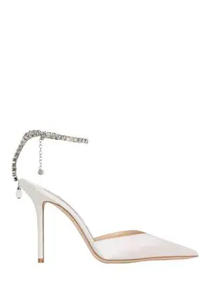 JIMMY CHOO Saeda Embellished Heeled Pumps - White
