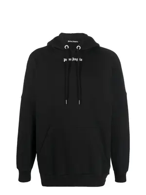 Palm Angels Logo-print Hoodie - Black