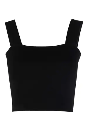 Maje Knitted Crop Top - Black