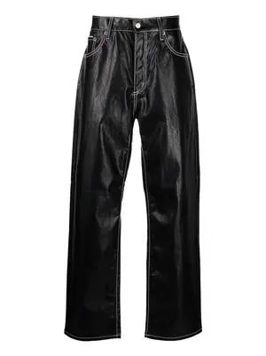 Eytys Faux-leather Wide-leg Trousers - Black
