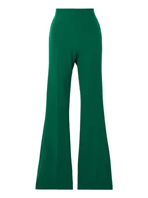 Safiyaa Alexa Stretch-crepe Flared Pants - Green