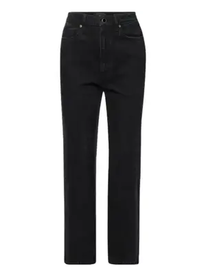 Khaite Abigail Cropped Straight-leg Jeans - Black