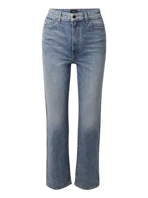 Khaite Abigail Cropped Straight-leg Jeans - Blue