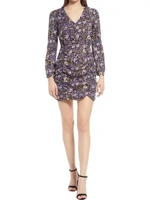Vero Moda Isa Floral Print Mini Dress - Black