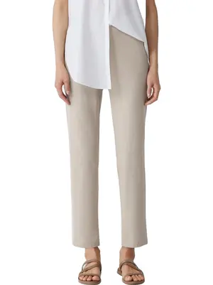 Eileen Fisher Eileen Fisher Slim Ankle Stretch Crepe Pants Wheat