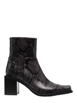 BUTTERO® Snakeskin Ankle Boots - Black