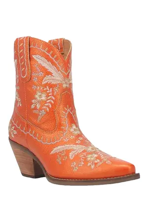 DINGO Dingo Primrose Western Boots Orange Metallic