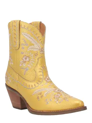 DINGO Dingo Primrose Western Boots Yellow Metallic