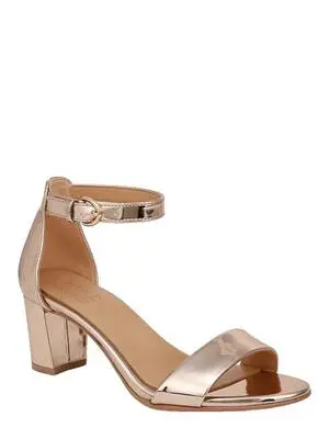 Naturalizer Naturalizer Vera Ankle Strap Sandals Rose Gold Faux Leather