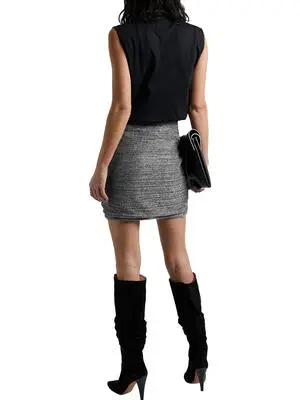 IRO PARIS Brendal Wrap-effect Lamé Mini Skirt - Silver