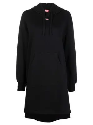 DIESEL® D-ilse Cotton Hoodie Dress - Black