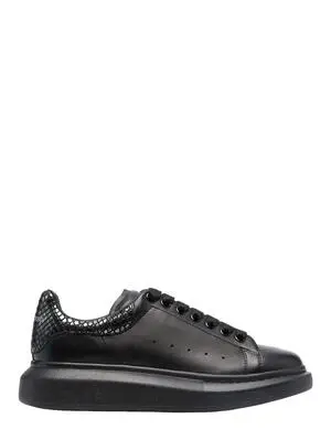 Alexander McQueen Oversized Snakeskin-effect Sneakers - Black
