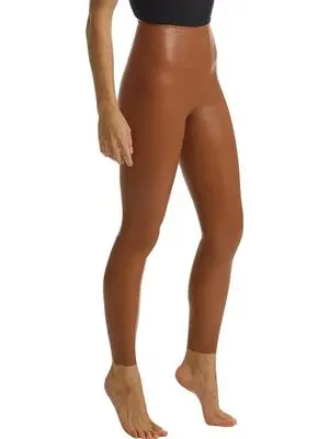 Commando Faux Leather Leggings - Cocoa