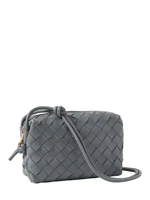 Bottega Veneta Loop Small Crossbody Bag Gray