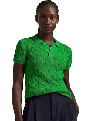 Ralph Lauren Ralph Lauren Cable-Knit Polo Shirt Bright Clover