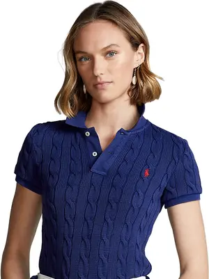 Ralph Lauren Ralph Lauren Cable-Knit Polo Shirt Fall Royal