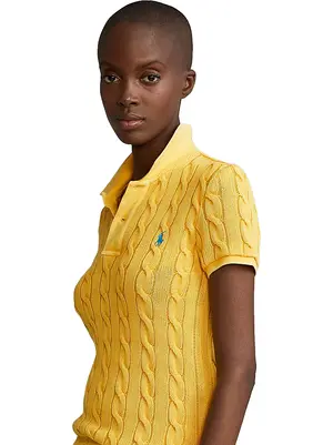 Ralph Lauren Ralph Lauren Cable-Knit Polo Shirt Yellowfin
