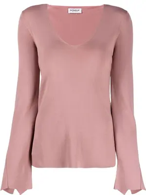 DONDUP Draped Long-sleeve Knitted Top - Pink
