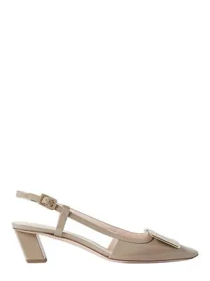 ROGER VIVIER Belle Vivier 45 Patent-leather Slingback Pumps - Brown