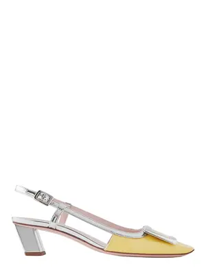 ROGER VIVIER Roger Vivier Belle Vivier 45 Patent-leather Slingback Pumps Yellow