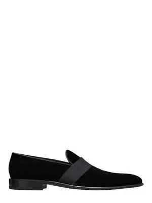 Santoni Isomer Velvet Loafers - Black