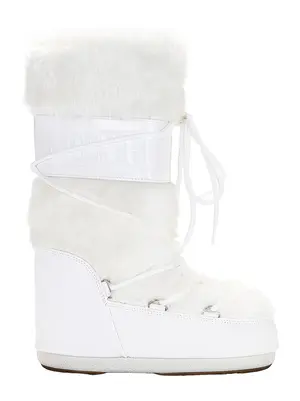 Moon Boot Icon Classic Faux Fur Boots Optical White