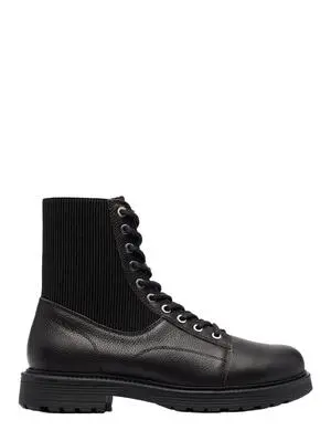 DIESEL® Lace-up Leather Combat Boots - Brown