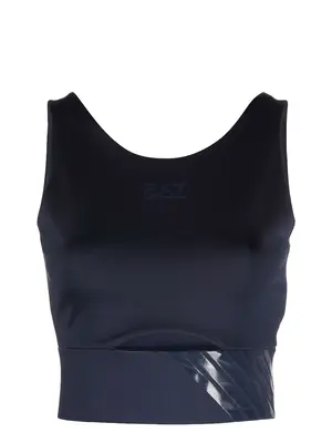 Emporio Armani Logo-print Sports Bra - Blue
