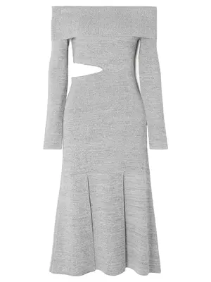 Proenza Schouler Off-the-shoulder Cutout Maxi Dress - Gray