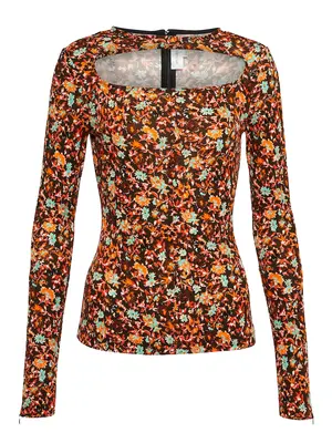 Victoria Beckham Floral Cutout Top - Multicoloured
