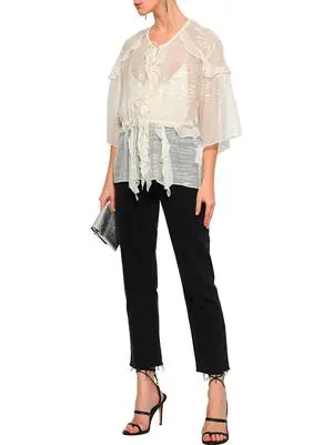 IRO PARIS IRO Ruffled Metallic Jacquard Blouse